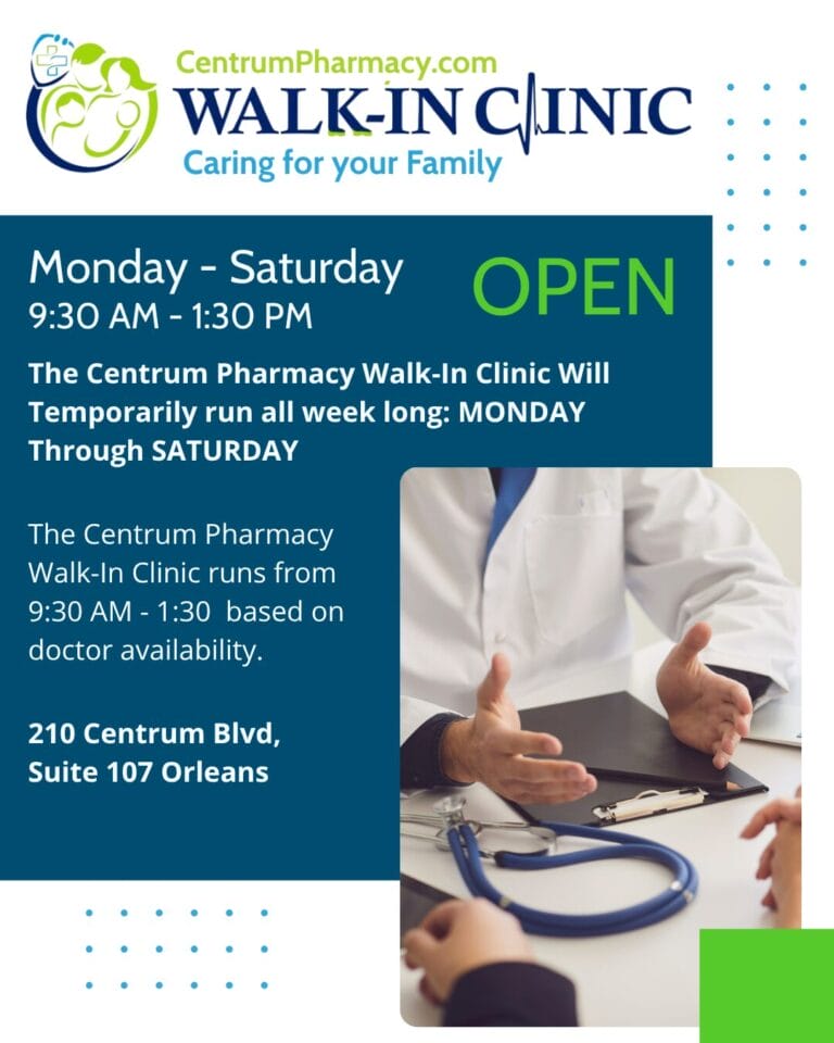 Centrum Pharmacy Walk-in Clinic in Orleans, Ottawa - Centrum Pharmacy